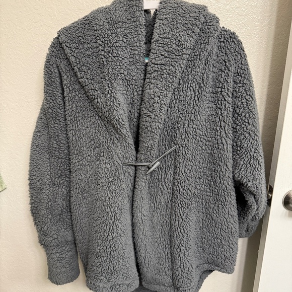 POPFLEX | Jackets & Coats | Popflex Faux Sherpa Cocoon Coat Cool Grey ...